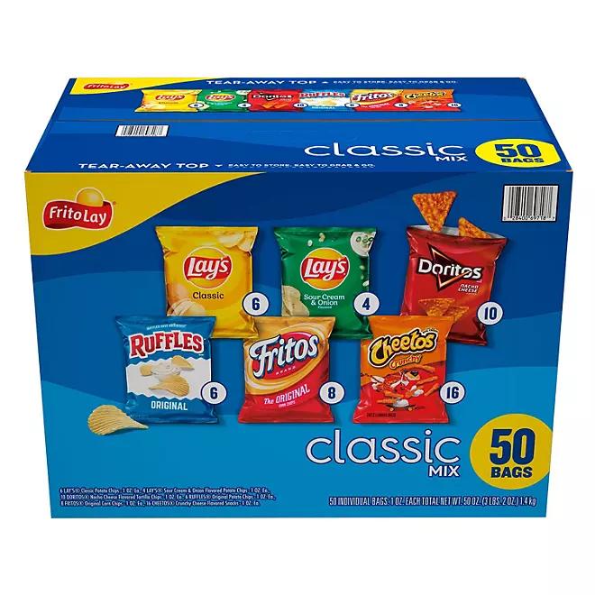 Frito-Lay Classic Mix Variety Pack Chips, 50 pk - Lay's - Doritos ...