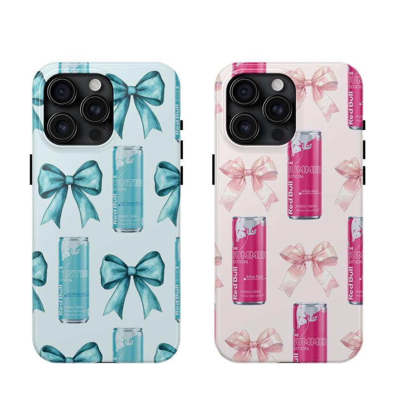 Bow Redbull Energy Drink Phone case, Couple Red Bull Cover, Aesthetic ...