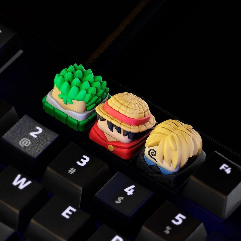 One Piece Anime Keycaps - Hand Painted, Cute Keycap Designs, - TikTok Shop