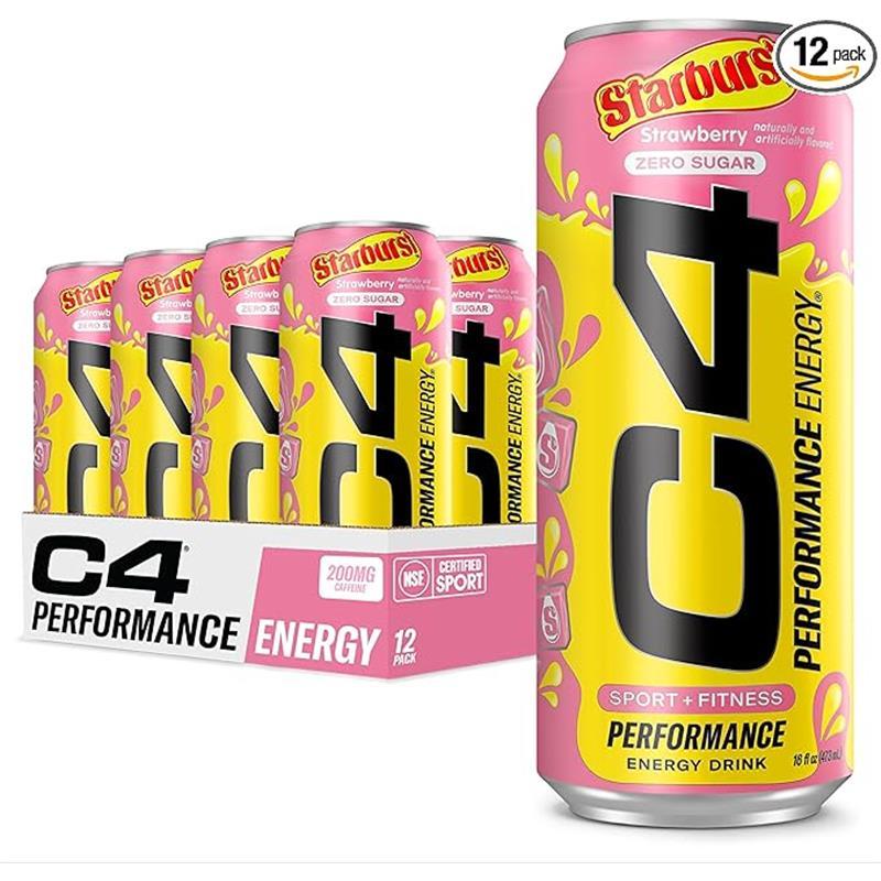 Cellucor C4 Performance Energy Drink | STARBURST Strawberry | Zero ...
