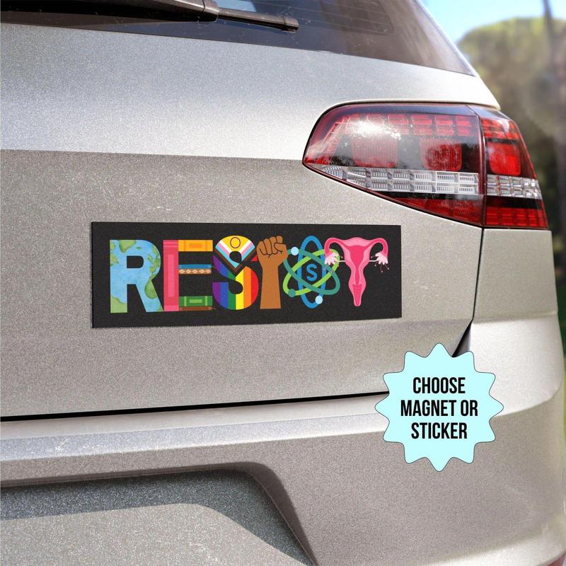 Resist Car Magnet/Bumper Sticker, Banned Books BLM Reproductive ...
