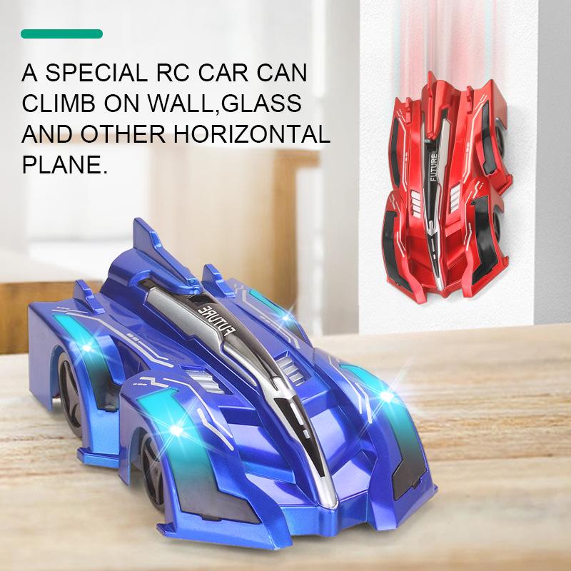 Anti-Gravity Red & Blue RC Wall Climber Car with Infrared Remote ...