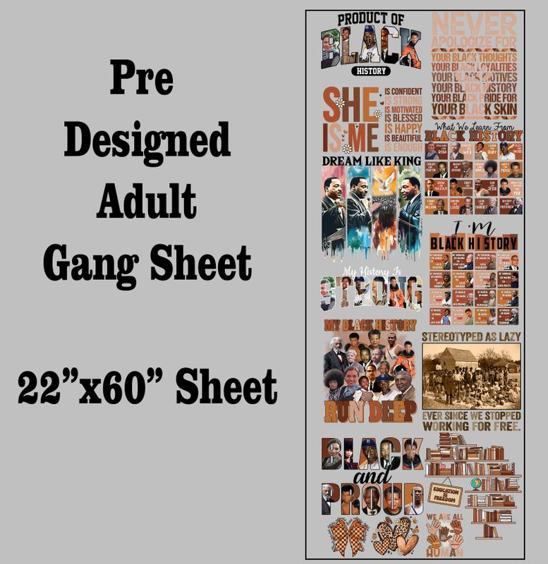 Melanin Black History DTF Transfer Gang Sheet | 22" wide x 60" - TikTok ...