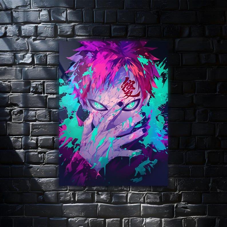 Gaara Poster, Cartoon Anime Poster, Naruto Art Room Poster, Gift ...