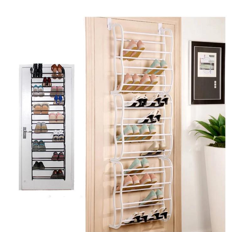 Over-The-Door 36 Pair 12 Layers Shoe Rack - Metal & Plastic Frame ...