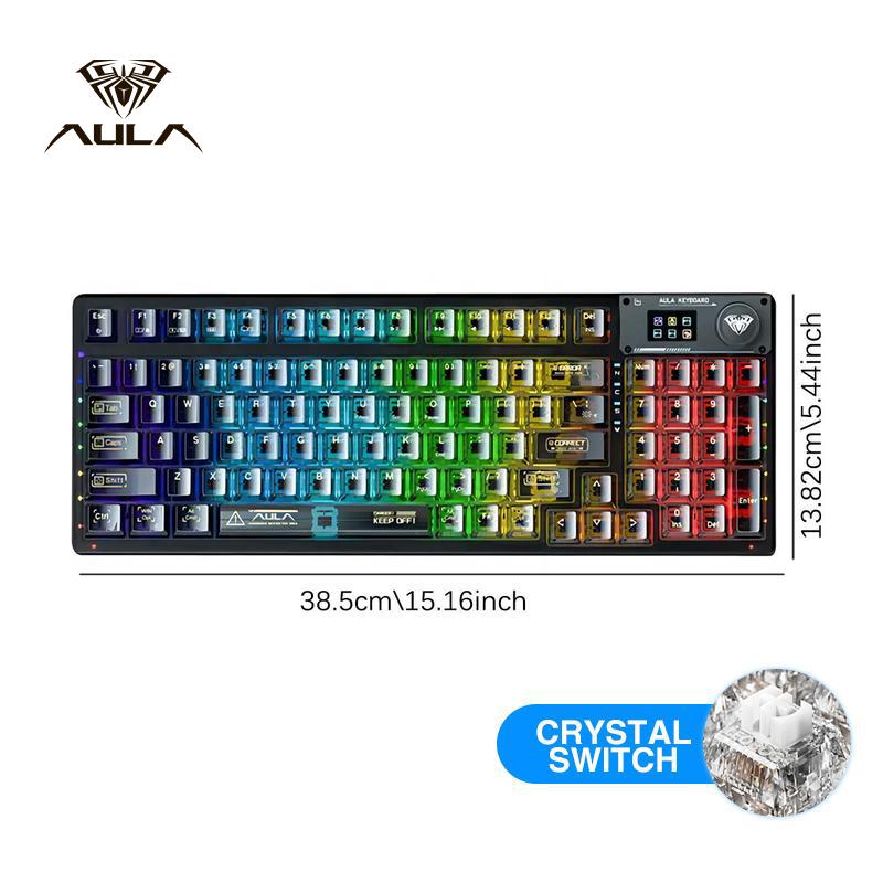 AULA F98 Pro 95 Key RGB Mechanical Gaming Keyboard with Transparent ...