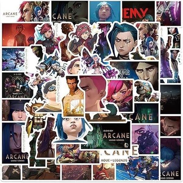 50Pcs Cartoon Arcane: League of Legends Stickers Pack for Water ...