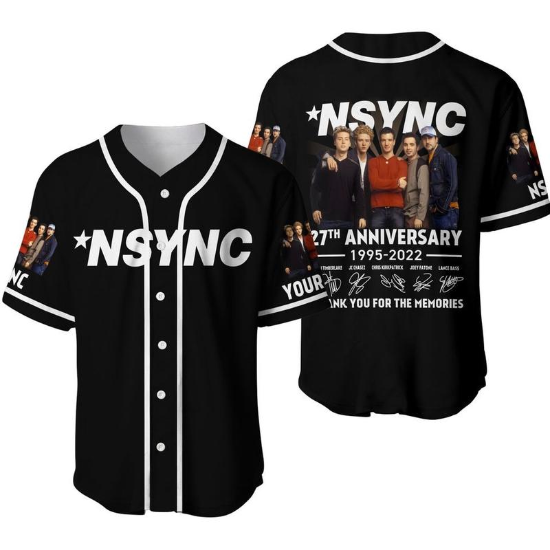 NSYNC Baseball Jersey Shirt, Music Custom Name Baseball Jersey Shirt ...