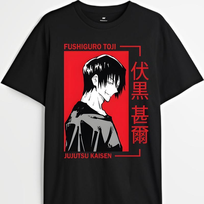 Jujutsu Kaisen Anime Shirt, Toji Fushiguro Red Frame Graphic - TikTok Shop