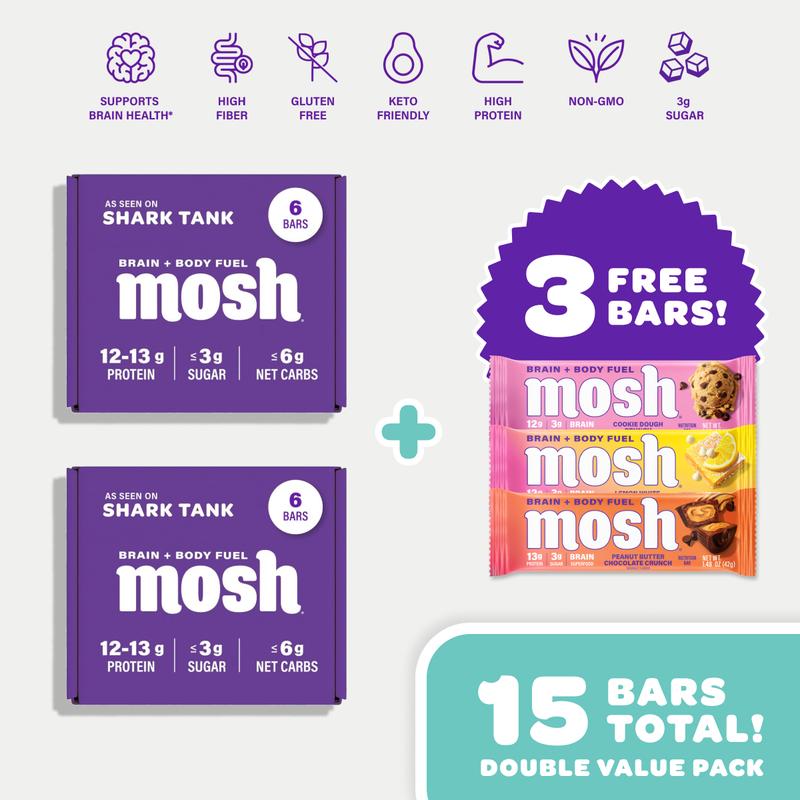 MOSH Protein Bars Shark Tank Bundle, 12g Grass-Fed Whey, Gluten-Free, - TikTok Shop