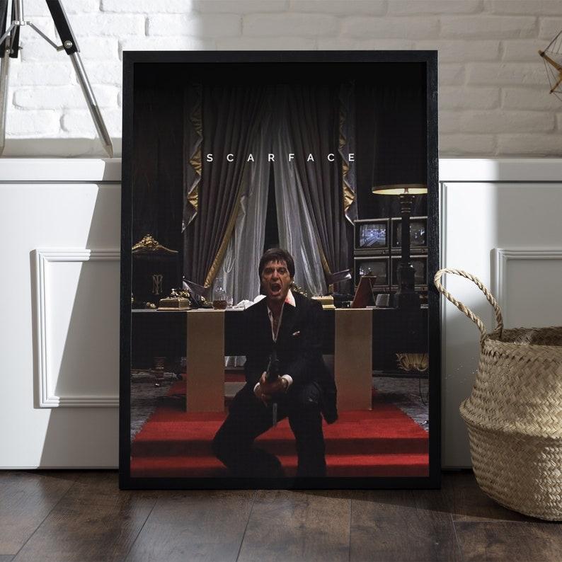 Scarface Movie Poster, Tony Montana Minimalist Movie Print, Movie ...