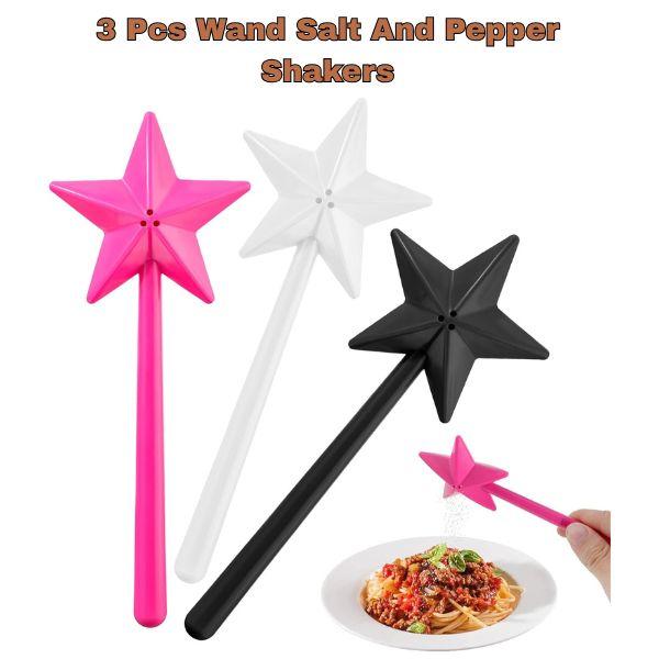 3-Pack Magic Wand Salt & Pepper Shakers – Refillable Fairy Wand Kitchen ...