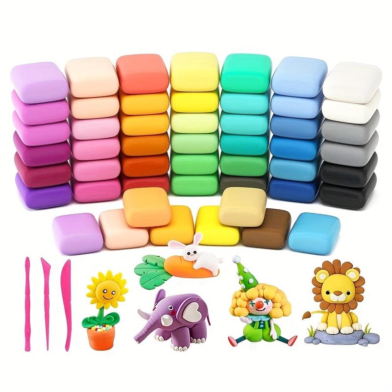 Lightweight Colored Clay Set, 50 Colors, DIY Crafts, Perfect For ...