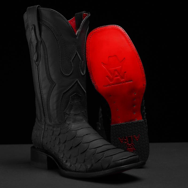 Matte Black Giant Python – Square Toe - TikTok Shop