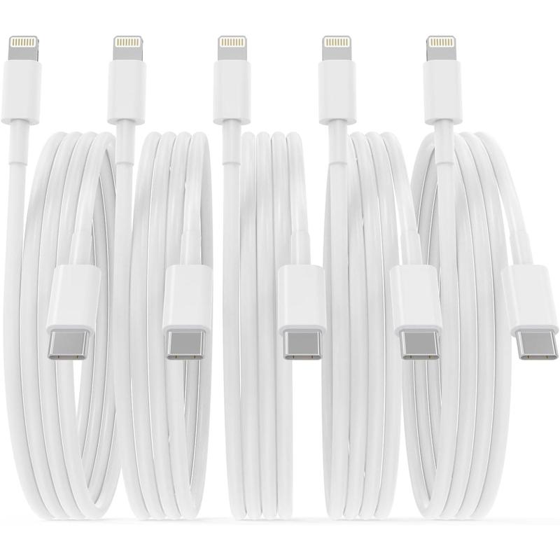 5 Pack USB C to Lightning [MFi Certified] 6FT Charger Fast Type c to ...