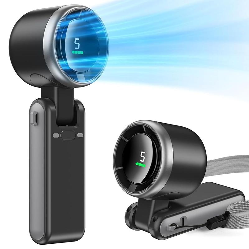 PLAYHOT Portable Handheld Turbo Fan, 5 Gear Wind, Battery Operated ...