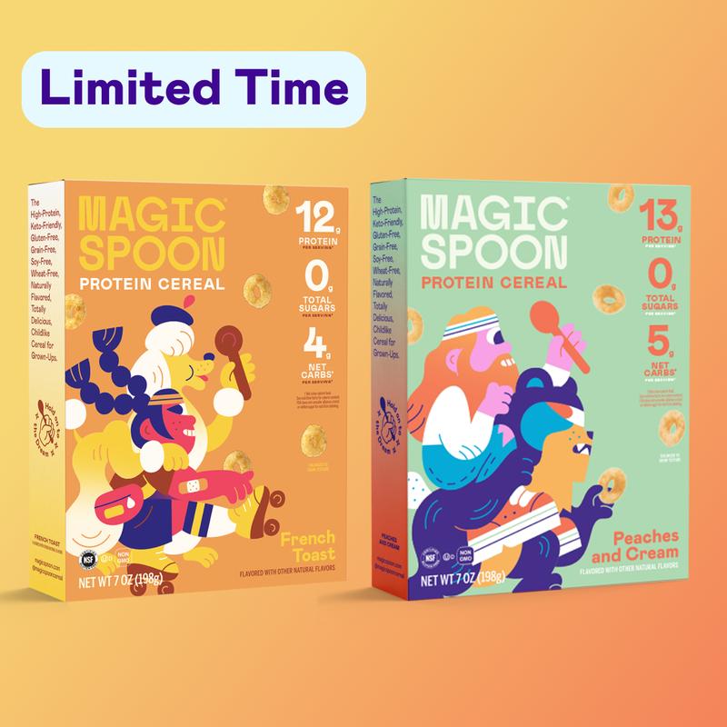 Magic Spoon French Toast & Peaches and Cream Protein Cereal - 2 Boxes ...