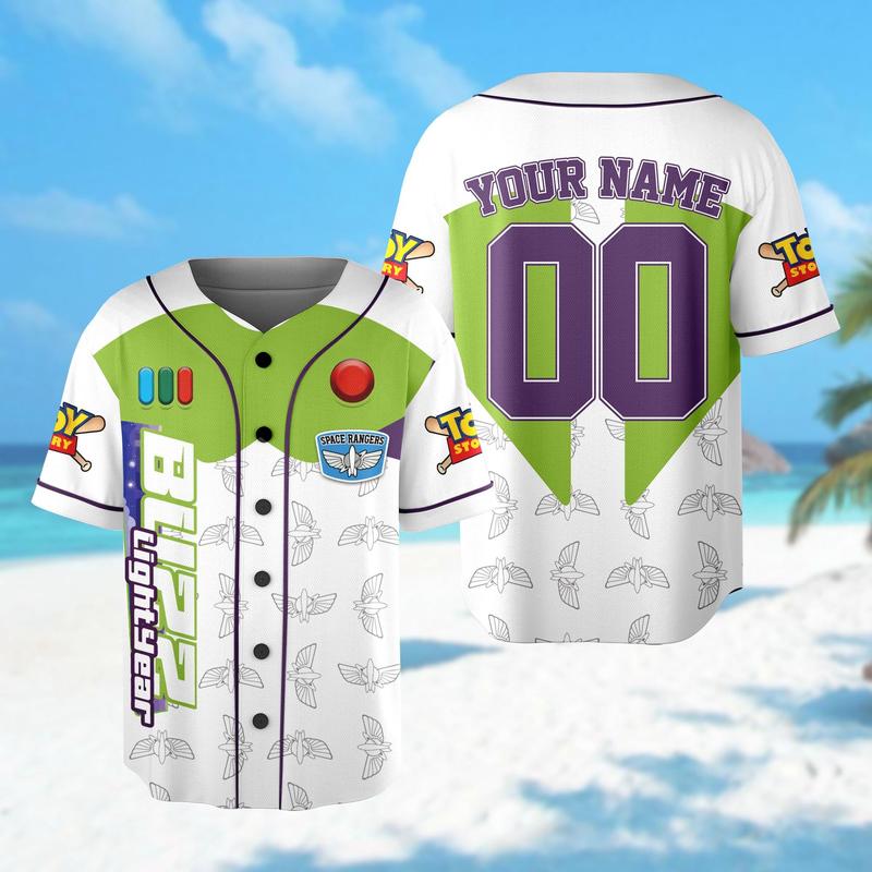 Personalized Toy Story Buzz Lightyear Green Baseball Jersey - TikTok Shop