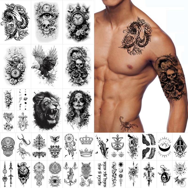 Temporary Fake Arm Tattoos Adult Realistic Women Men, 8 Larg - TikTok Shop