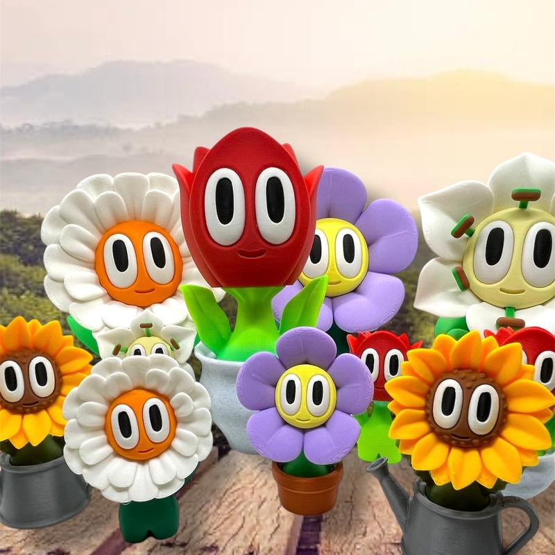 Charming Blob Flowers in Unique Pots - 3d Printed Plant Figurine ...
