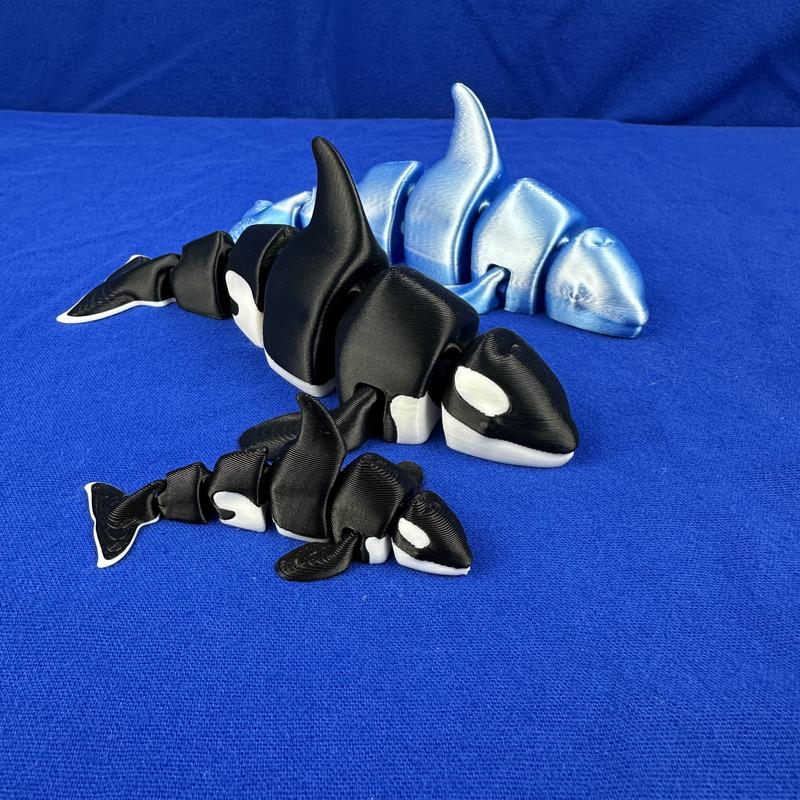 3D Printed Articulated orca whale for Home Decor - PLA Plastic ...