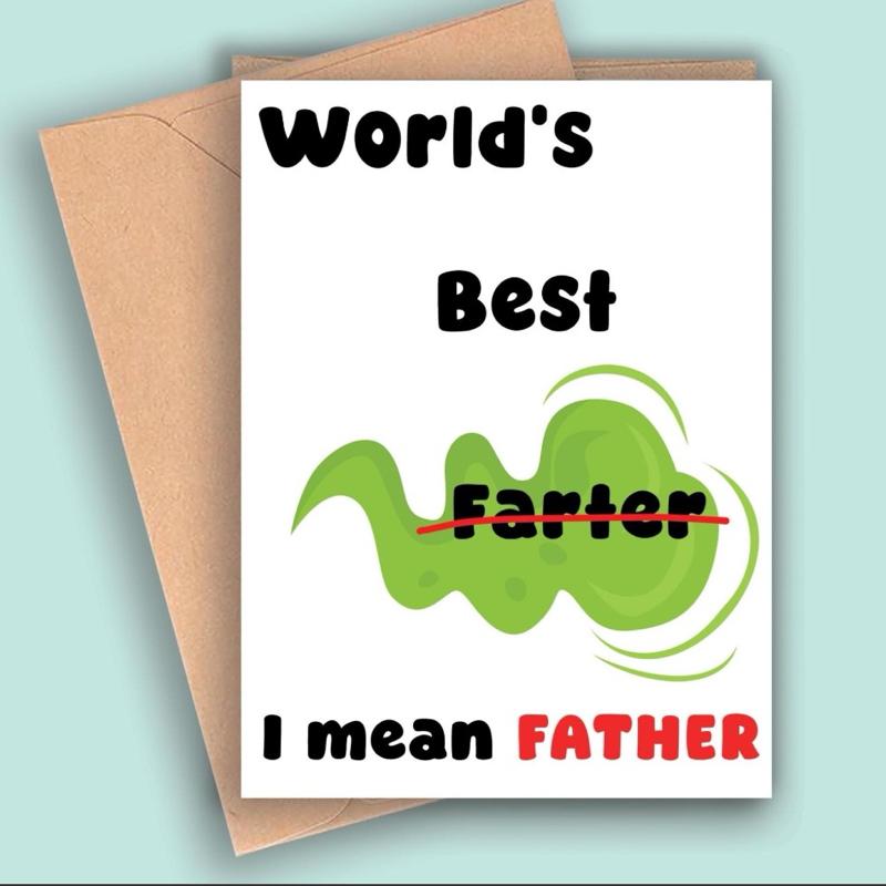 Funny Father's Day Card World’s Best Farter – 4.25 x 5.5 Inches Fart ...