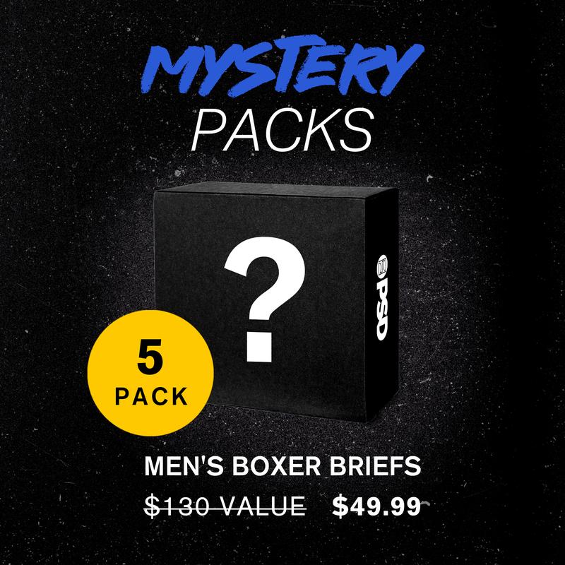 PSD Men's Mystery Boxer Brief 5-Pack Bundle - Standard Length 7 Inch ...