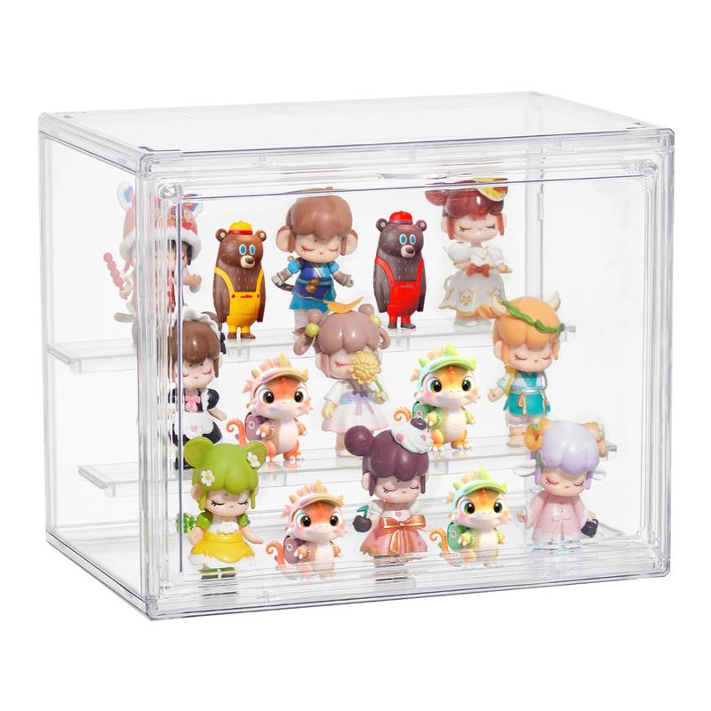 Acrylic Display Case,3 Layer Clear Display Case Adjustable Display Box ...