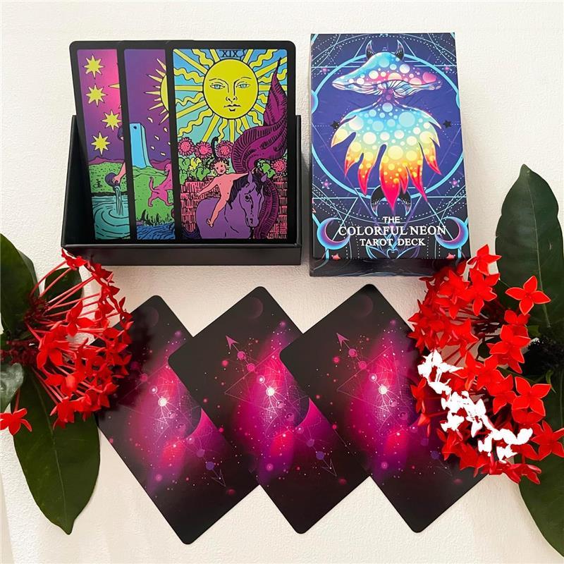 Colorful Neon Tarot Cards Deck with Guidebook, Tarot Cards for - TikTok ...