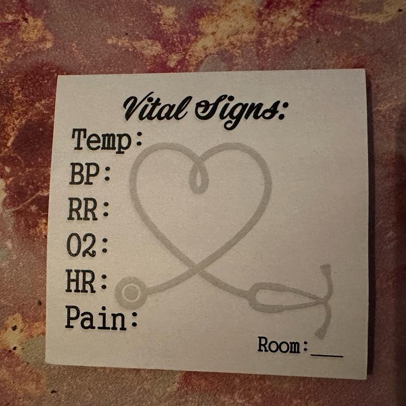 Vital Signs Sticky Notes for Nurses & Nursing Assistants w/ Pain & Room ...
