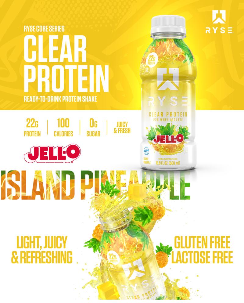 RYSE Clear Protein Shake - Pack of 12 - Whey Isolate 22g Protein ...