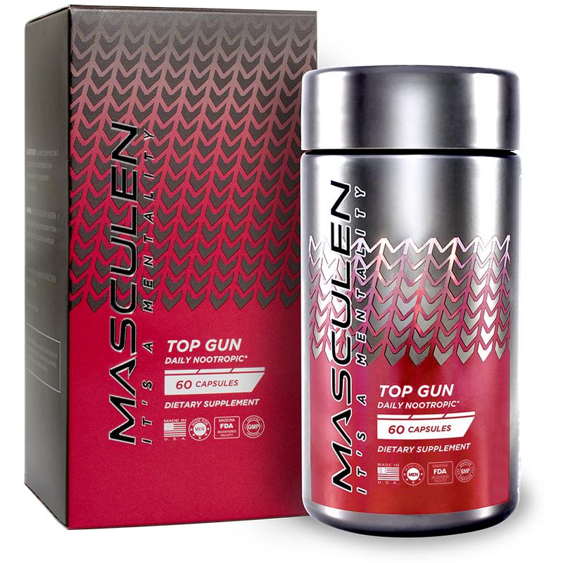 Masculen Top Gun KSM-66 Ashwagandha Daily Nootropic Dietary Supplement ...