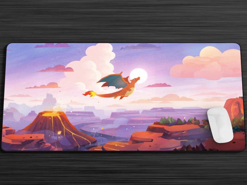 Charizard TCG Playmat Pokemon mouse pad , Game mouse Pad, Gift - TikTok ...