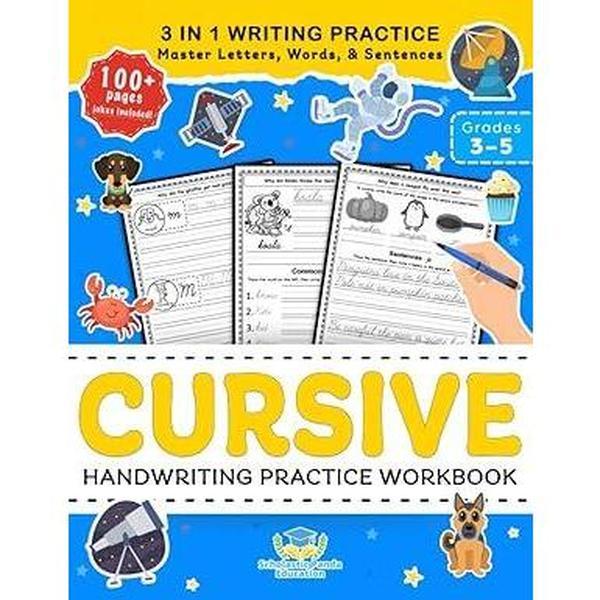 Cursive Handwriting Practice Workbook for 3rd 4th 5th Graders: Cursive ...