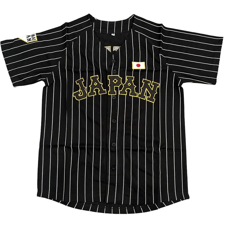 Shohei Ohtani 16 Japan Samurai black Pinstriped Baseball Stitch ...