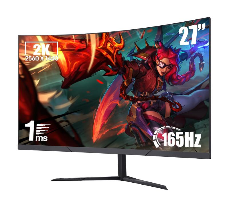 Rehisk 27'' 2K QHD Gaming Monitor - 2560p, 165Hz Refresh Rate, 1ms ...