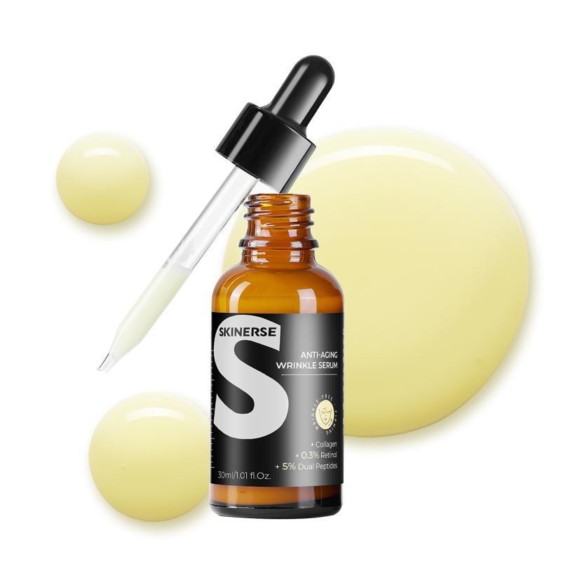 SKINERSE Anti-Aging Wrinkle Serum, Brightening Serum for Fine Lines, Retinol & Peptide Face ...