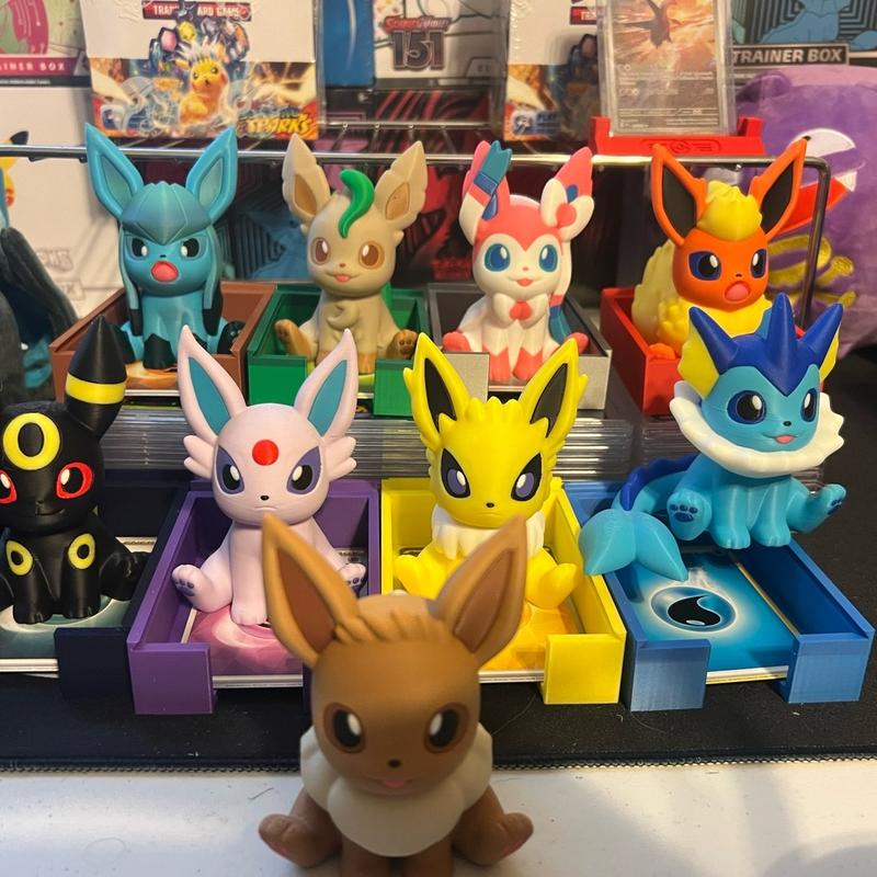 All 9 Eeveelutions Pokemon 3D Printed Figure 4 Inches Tall, PLA ...