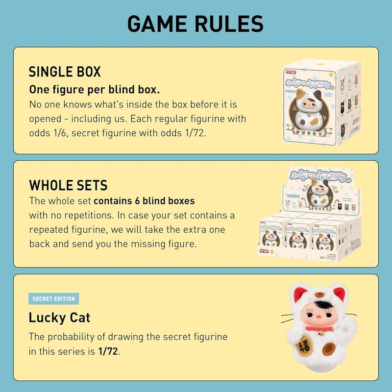Pucky Roly-Poly Kitty Blind Box Figures - 6 Cute Designs! Collectible ...