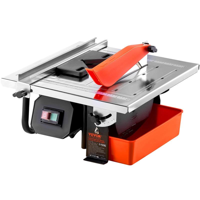 VEVOR Wet Tile Saw, 7-inch 65Mn Steel Blade, 3500 RPM Induction ...