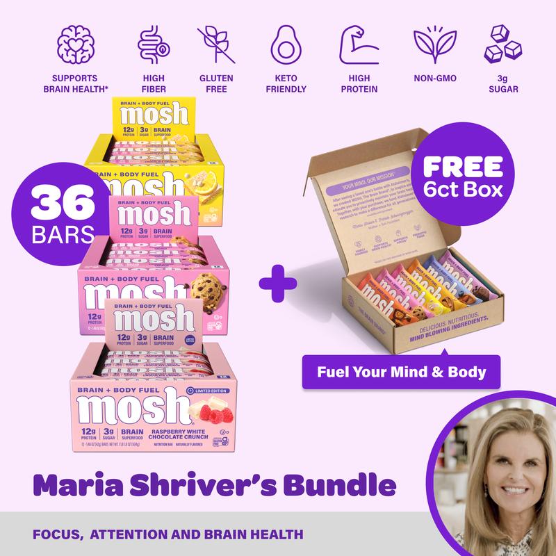 Maria Shriver's Bundle: MOSH Protein Bars Variety Pack – 12g - TikTok Shop