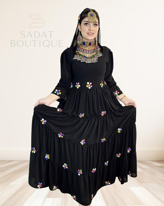 Zarif Black Afghan Dress - TikTok Shop