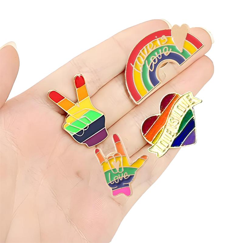 Random 4-Pack Gay Pride Rainbow Flag Lapel Pins Enamel LGBTQ - TikTok Shop