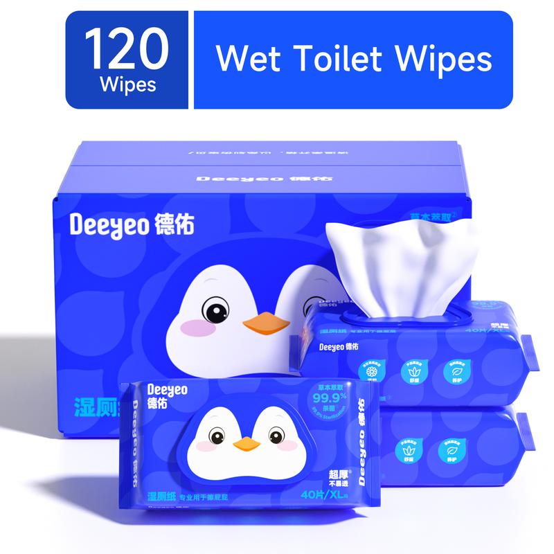 Deeyeo Wipes, Flushable Toilet Wipes, Extra-Large Adult Wet Wipes ...