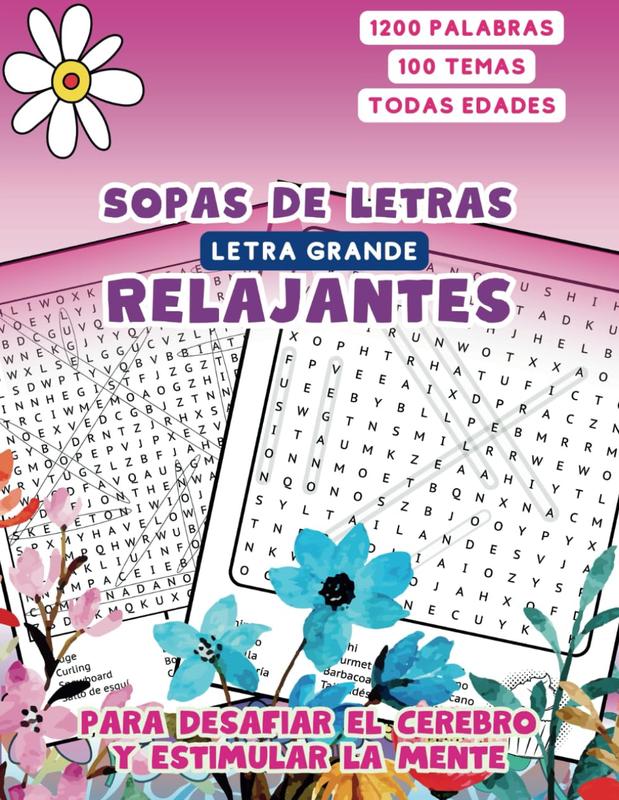 Relajantes Sopas de Letras para Desafiar el Cerebroy Estimular la Mente ...