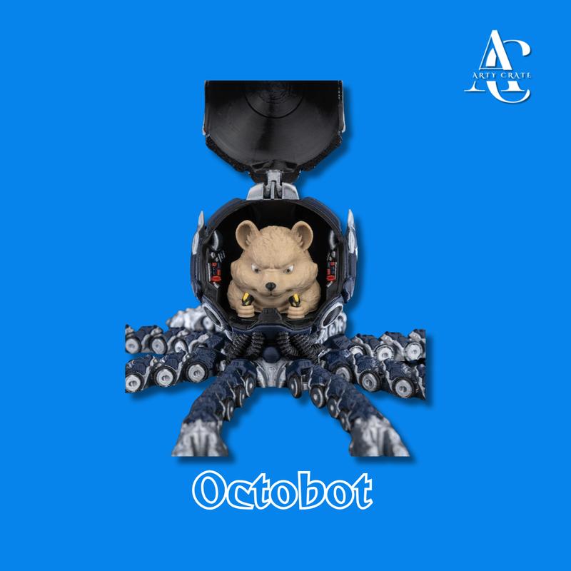 Octobot – 3D Printed Robot Octopus Figurine, Cute Sci-Fi Desk Toy with ...
