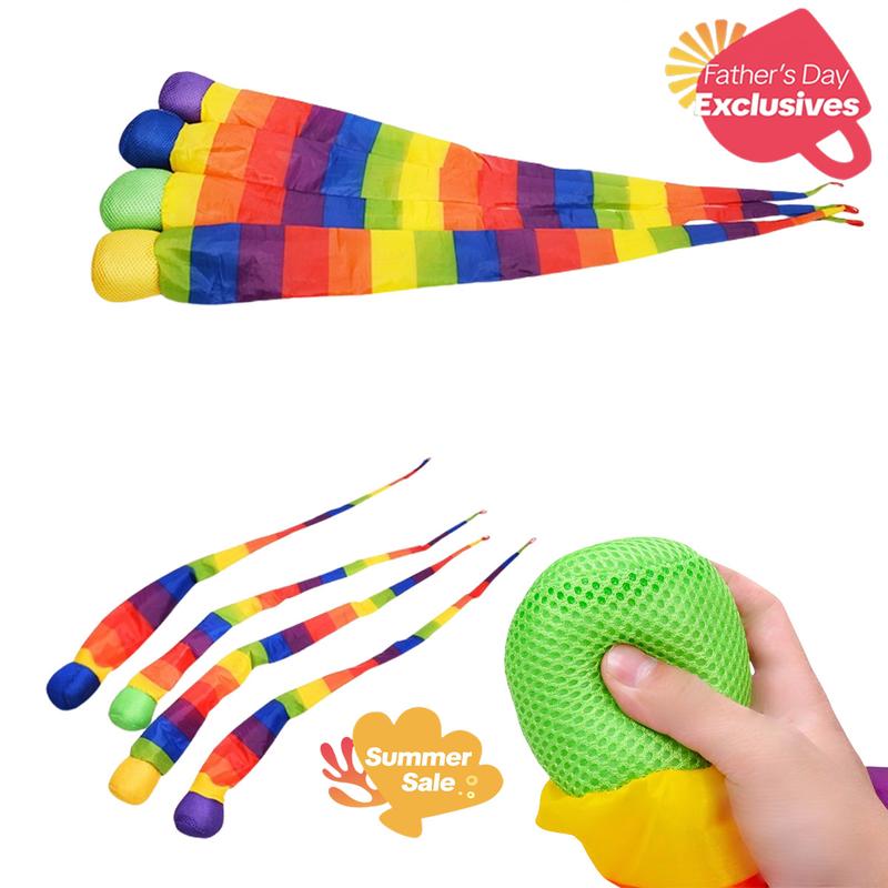 Rainbow Tail Catch Ball Soft Eco-Friendly Fabric Safe Sensory Training ...