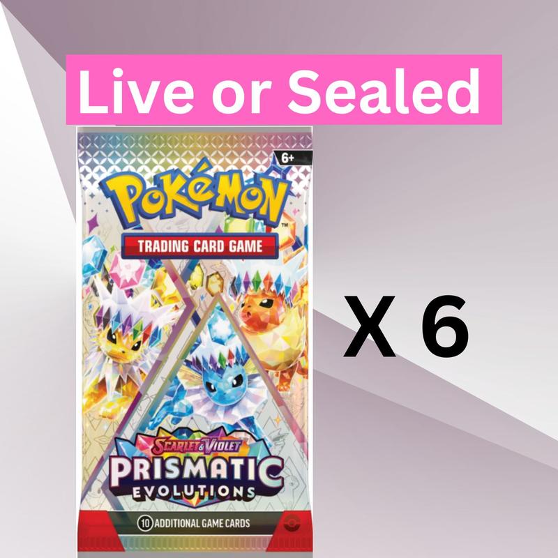 Pokémon Prismatic Evolutions - Six (6) Booster Pack NEW Factory ...
