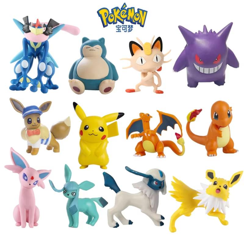 New Pokemon Cartoons Movie Anime Figure Gengar Pikachu Eevee - TikTok Shop