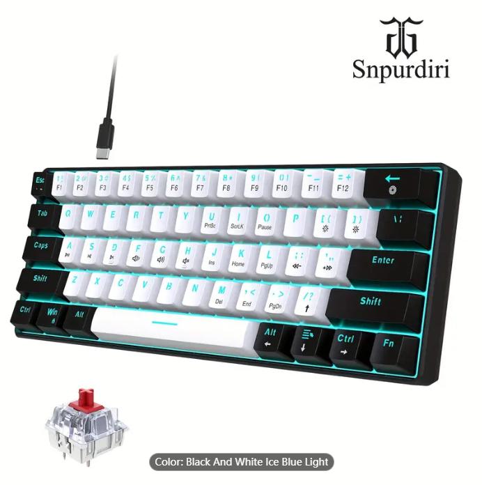 Gaming Keyboard,Snpurdiri 60% Wired Mechanical Gaming Keyboard ...